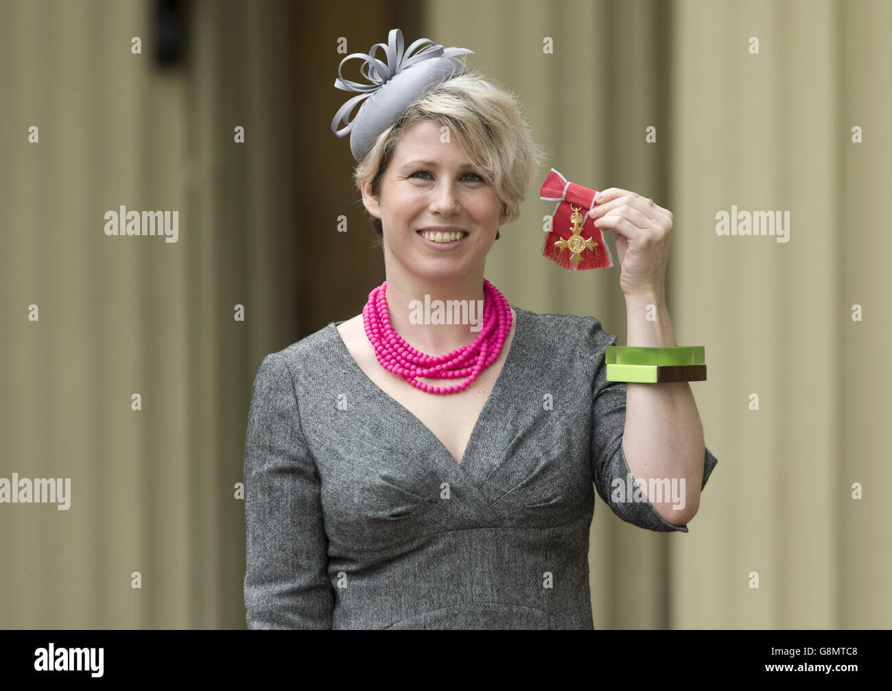 Journalist Caroline Criado-Perez at Buckingham Palace, London, after ...