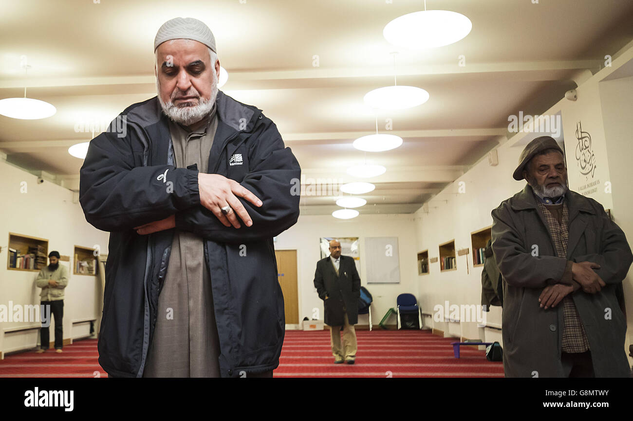 Muslims pray at the Al Furqan Islamic Centre in Glasgow, Scotland ...