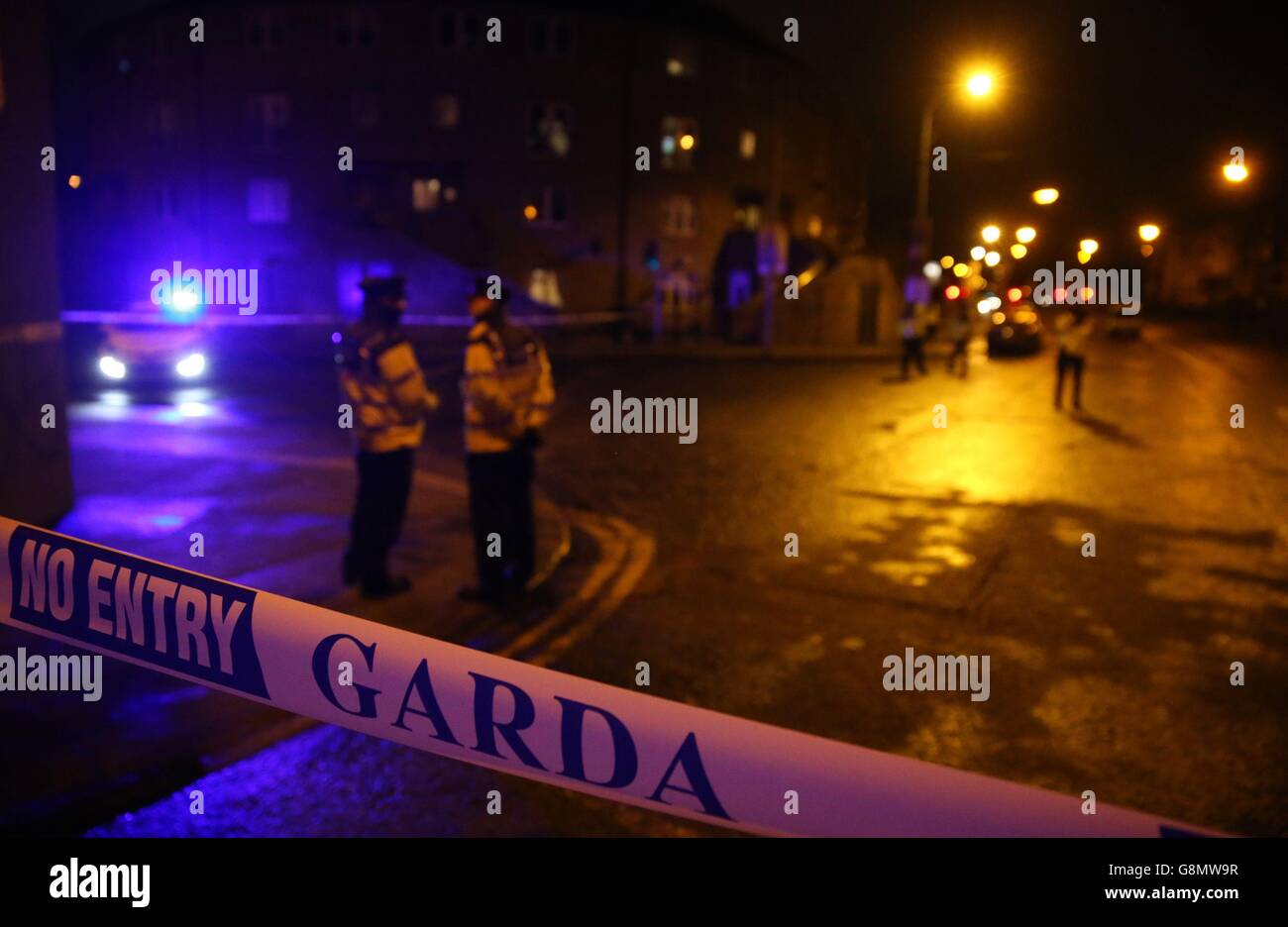 Garda officers attend the scene on Poplar Row, North Strand following ...