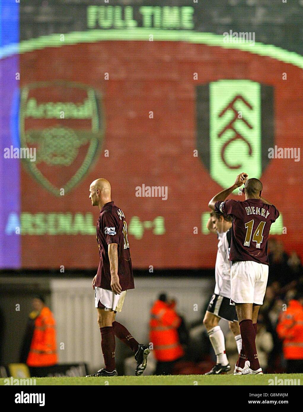 Arsenal goalscorers Pascal Cygan and Thierry Henry celebrate azt the ...