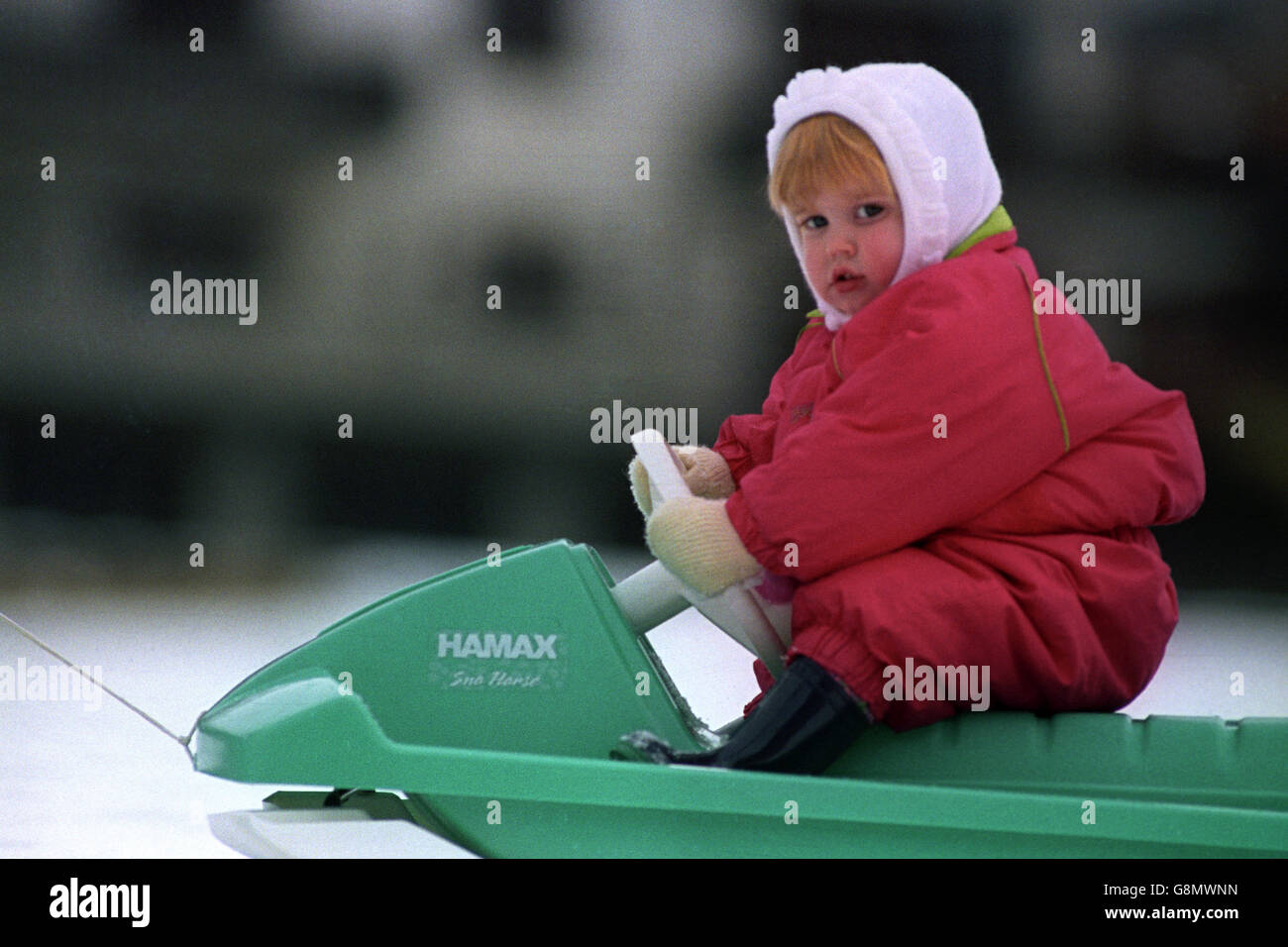 Princess Beatrice takes to the controls of a sledge on the slopes near ...