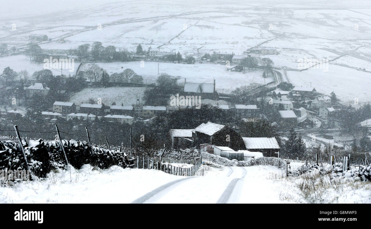 Winter returns with snow at Nenthead on the Cumbria and Northumberland ...