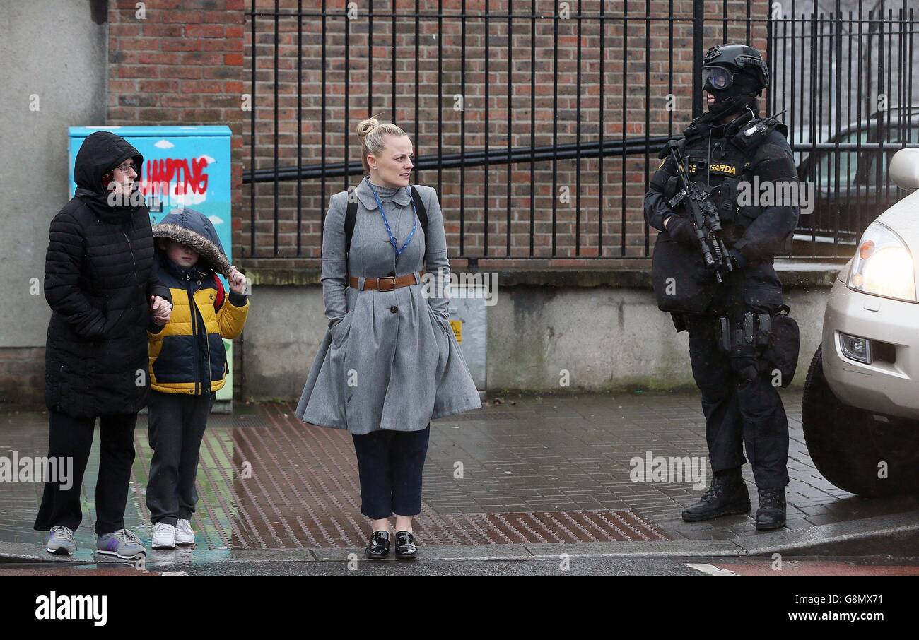 Armed Gardai from the forces Emergency Response Unit on patrol in North ...