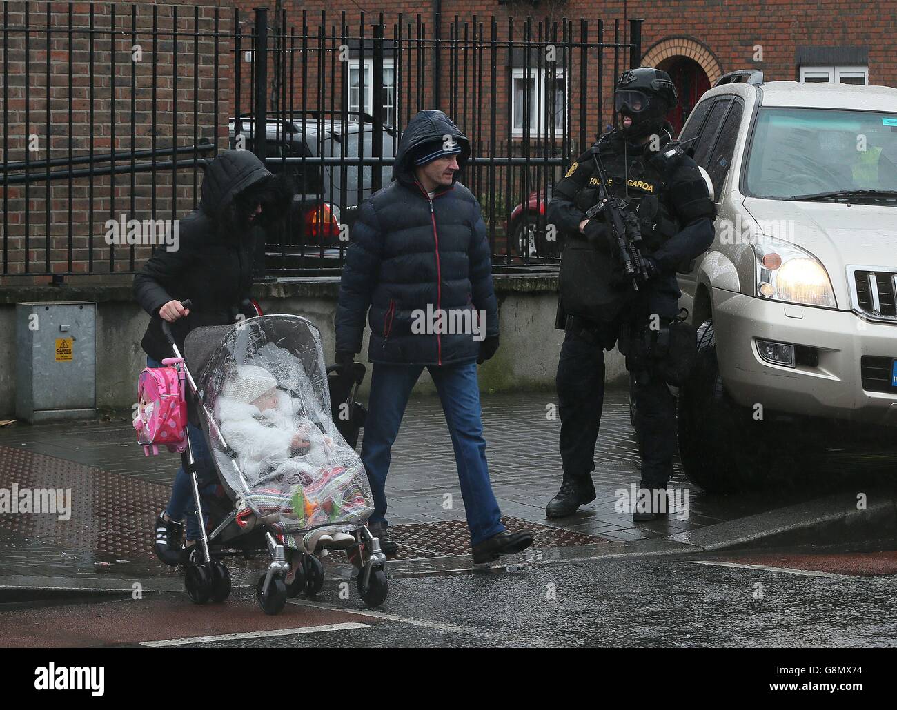 Armed Gardai from the forces Emergency Response Unit on patrol in North ...