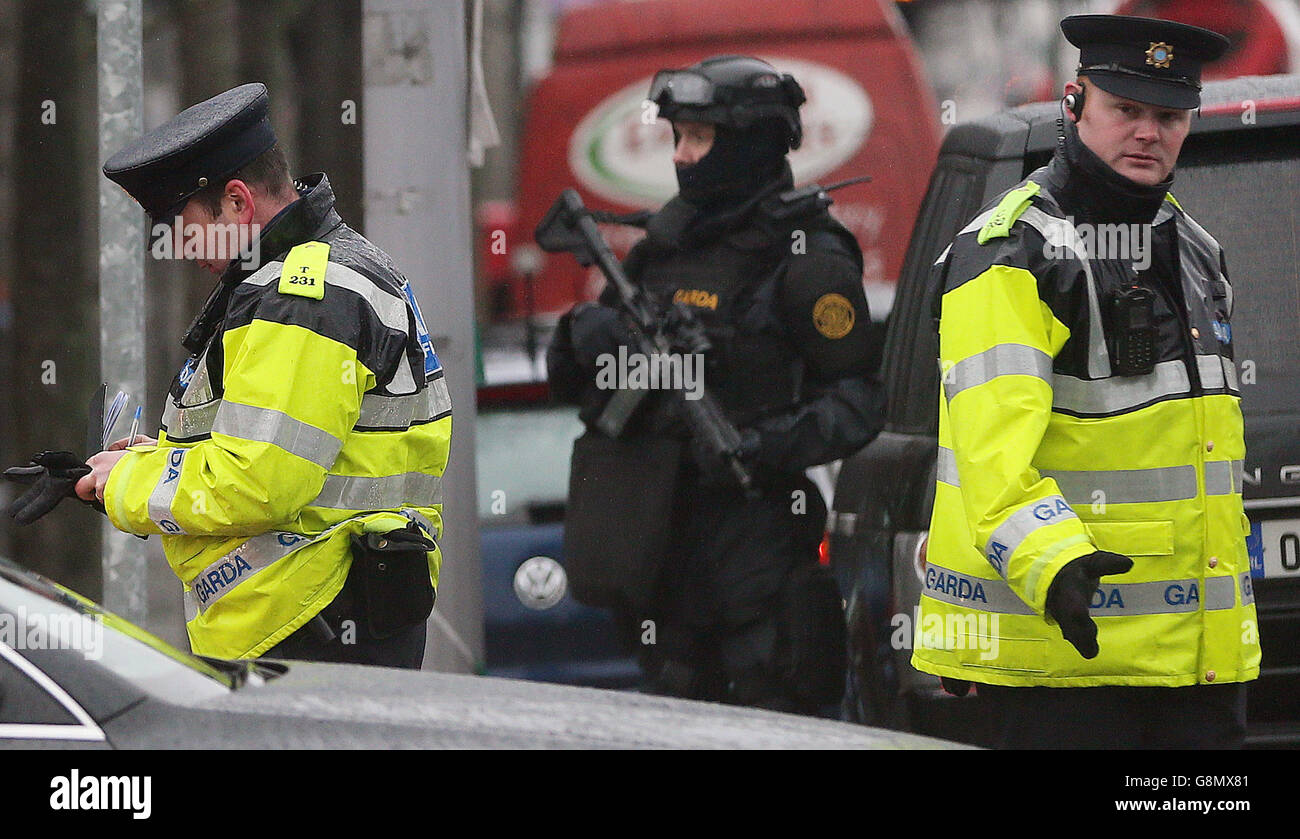 Armed Gardai from the forces Emergency Response Unit on patrol in North ...