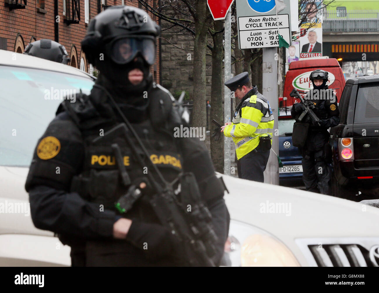 Armed Gardai from the forces Emergency Response Unit on patrol in North ...