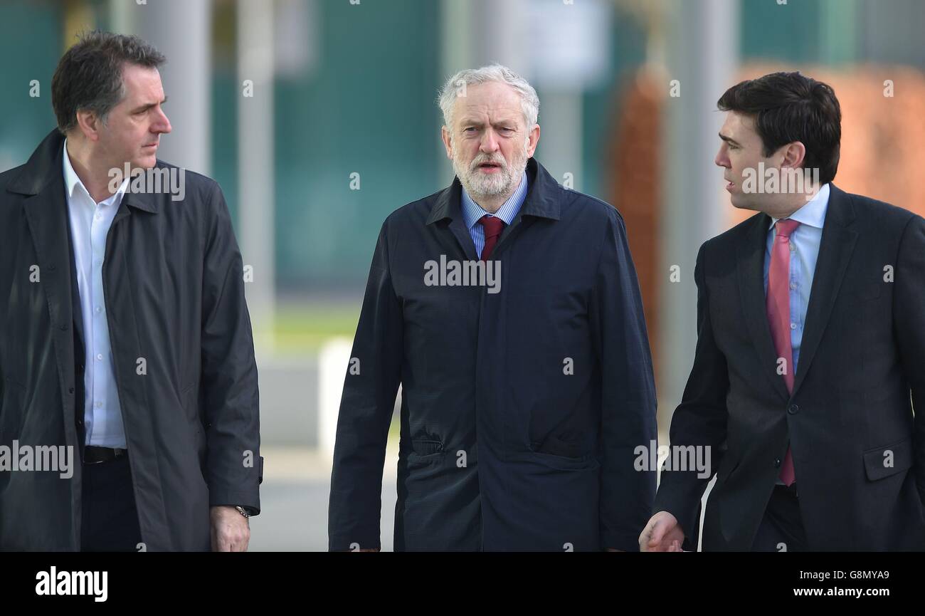 (From the left) MP Steve Rotherham, Labour leader Jeremy Corbyn and ...