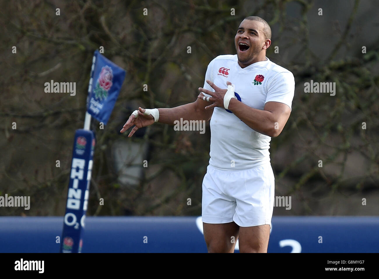 England's Jonathan Joseph during the training session at Pennyhill Park ...