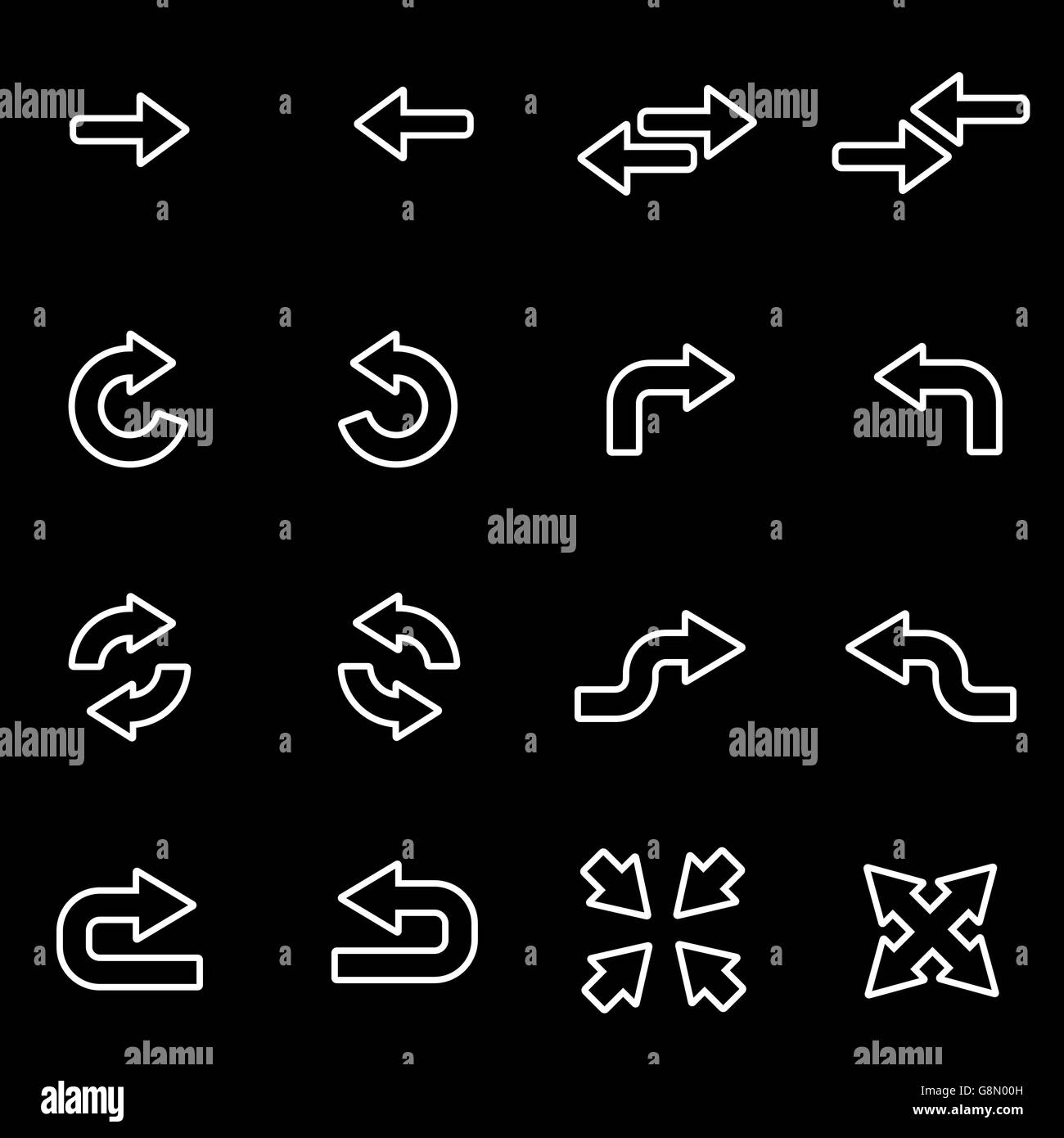 Vector line arrows icon set Stock Vector Image & Art - Alamy