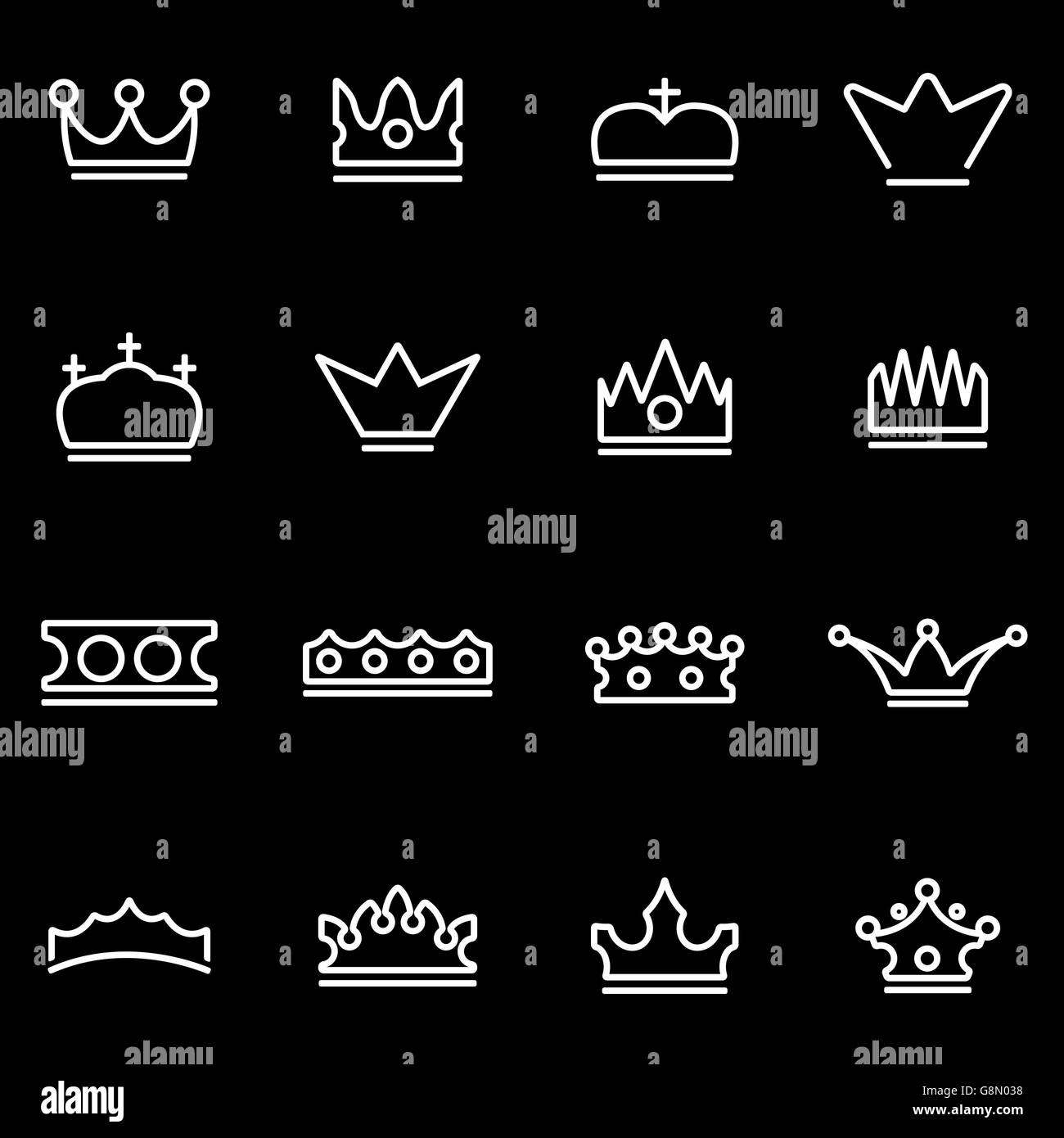 Crown line icon black Black and White Stock Photos & Images - Alamy