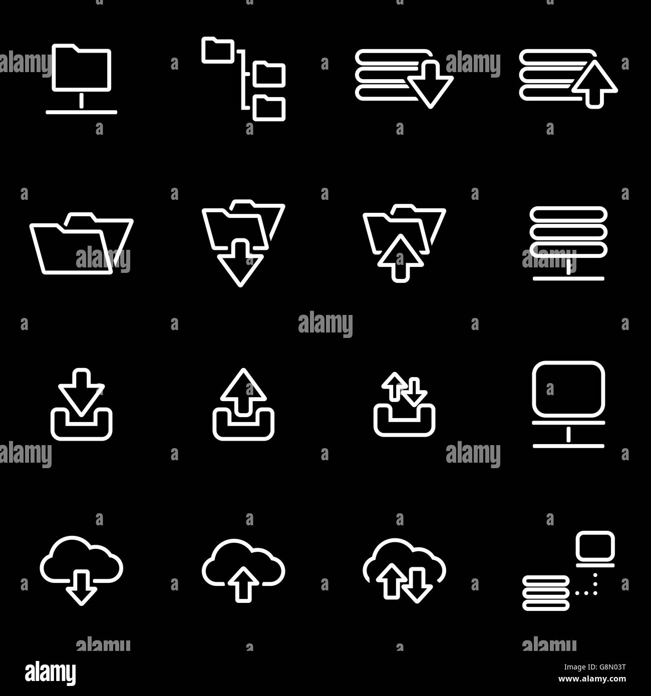 Data center vector line Black and White Stock Photos & Images - Alamy