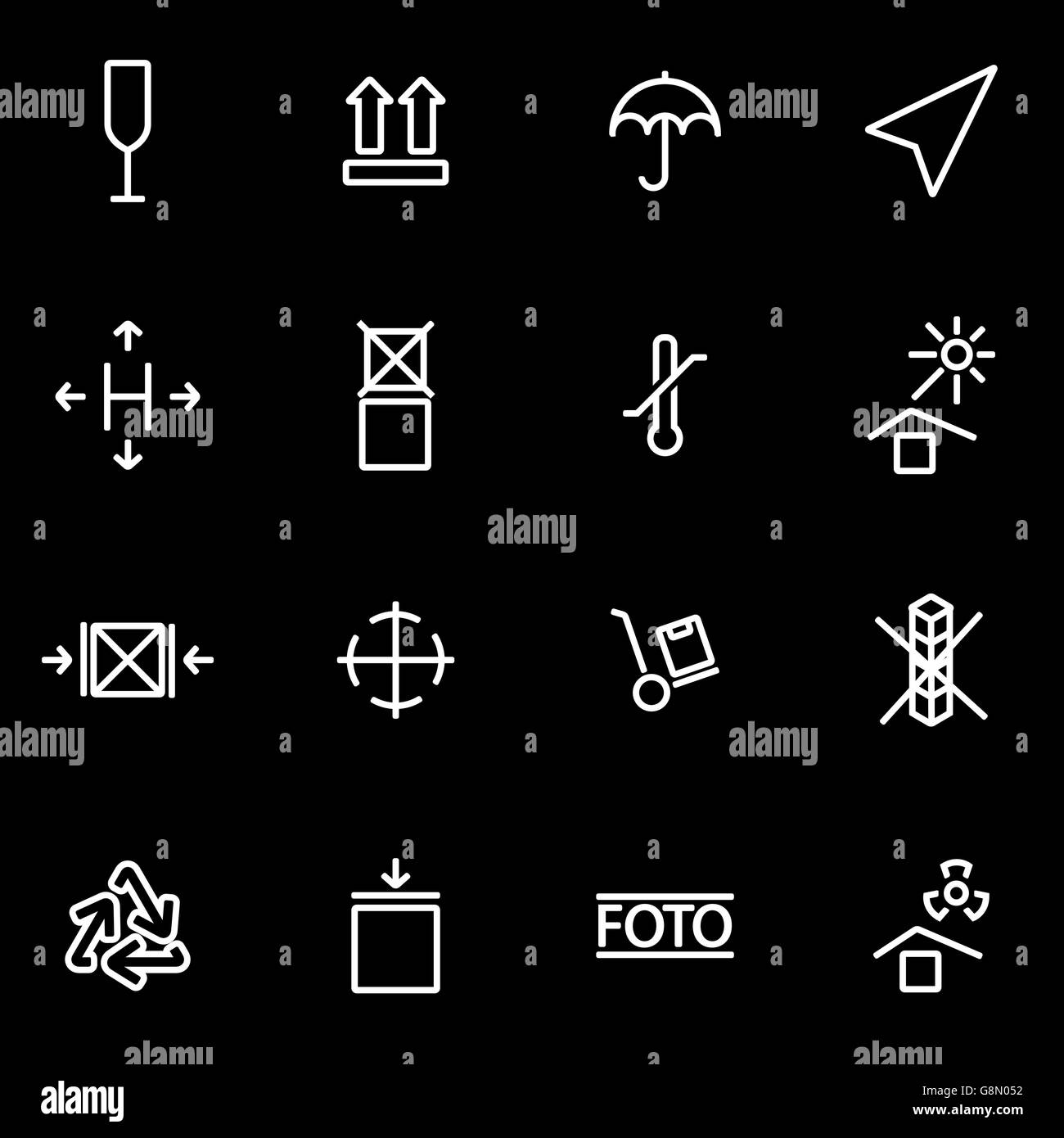 Vector line marking of cargo icon set Stock Vector Image & Art - Alamy