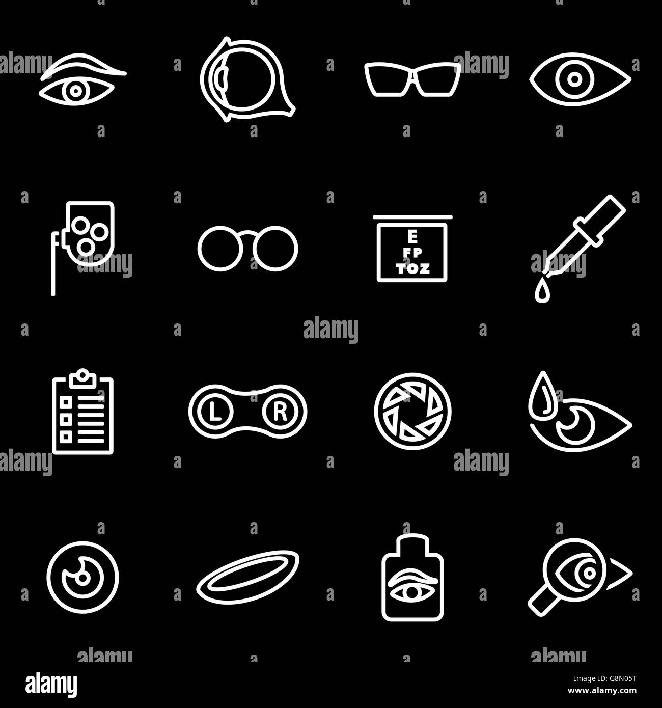 Vector line optometry icon set Stock Vector Image & Art - Alamy