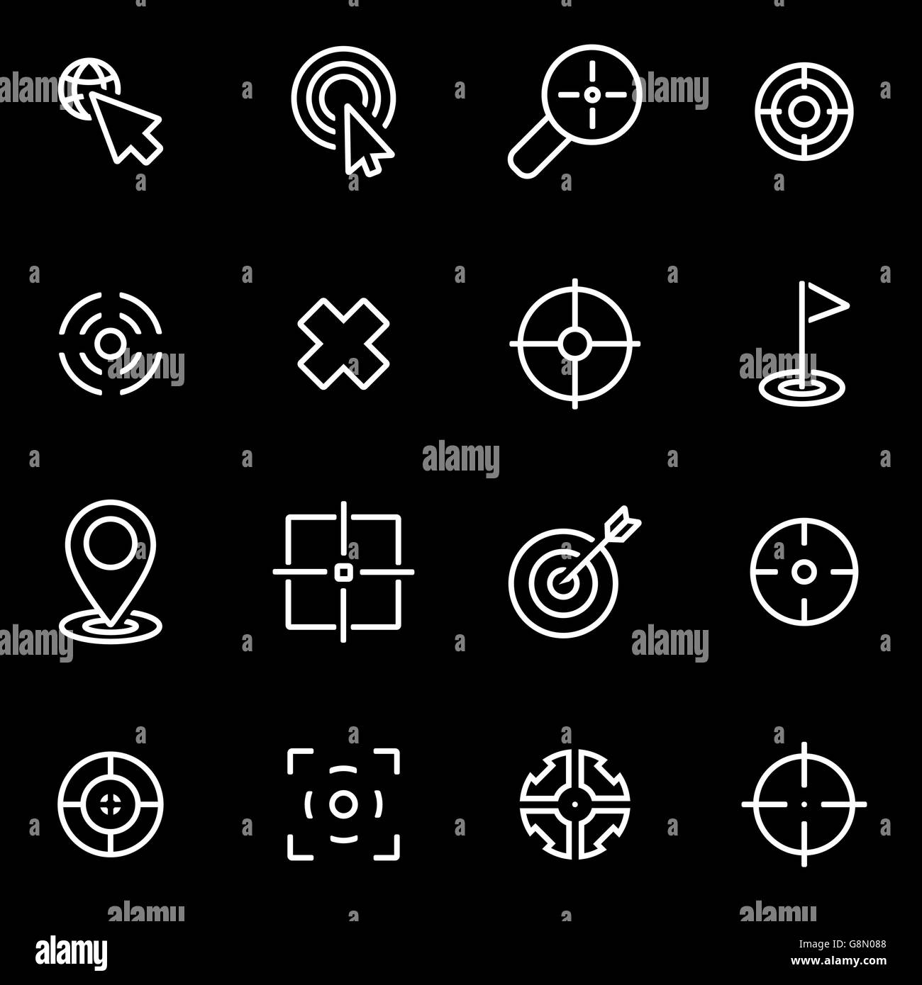 Vector line target icon set Stock Vector Image & Art - Alamy