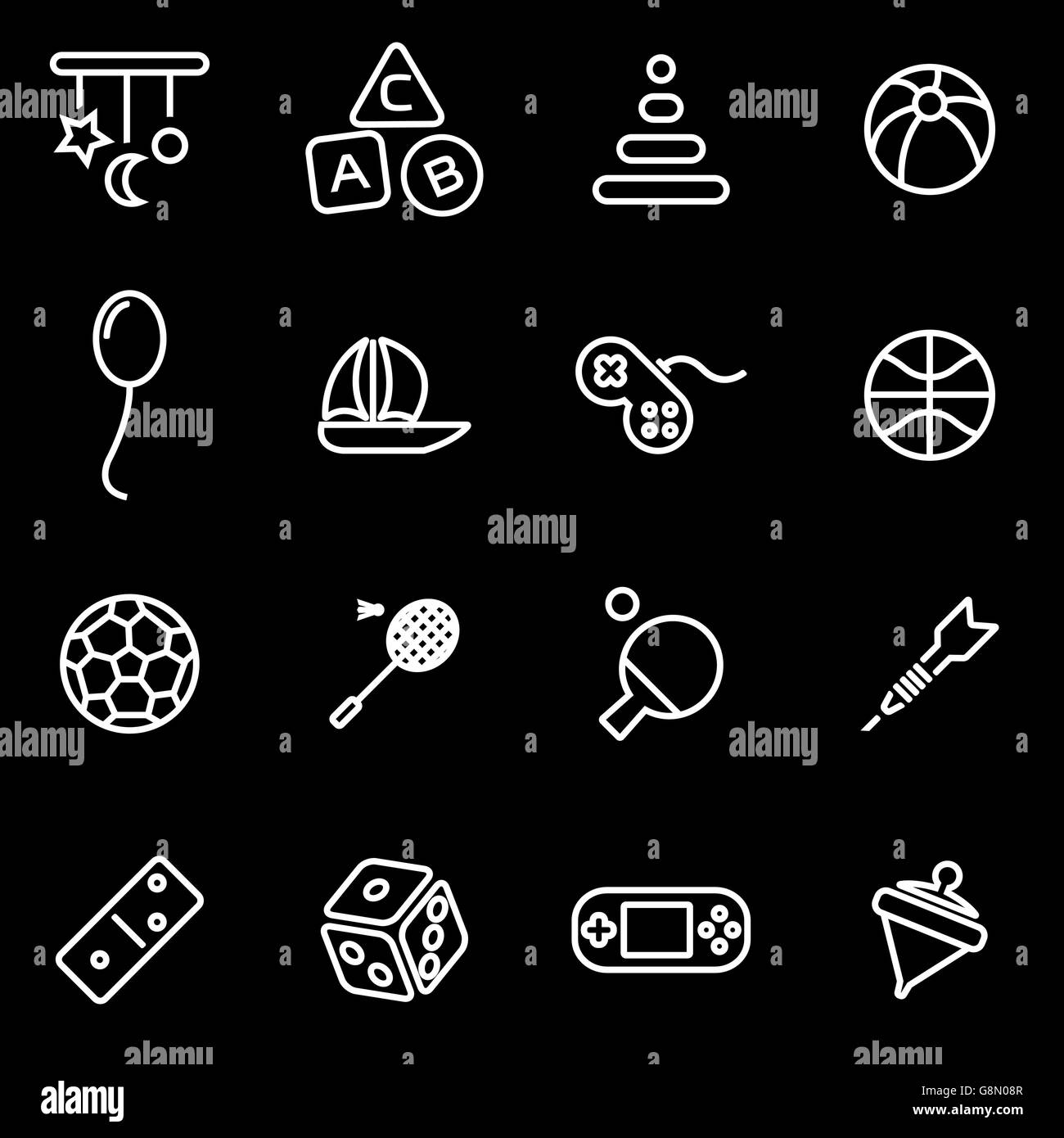 Vector line toys icon set Stock Vector Image & Art - Alamy