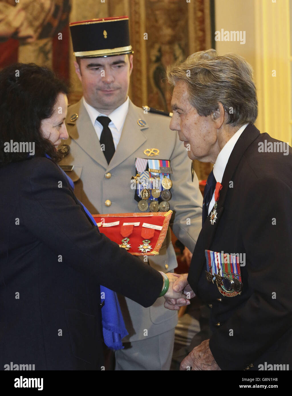 Second World War veteran Trooper Victor Blake receives the Legion d ...