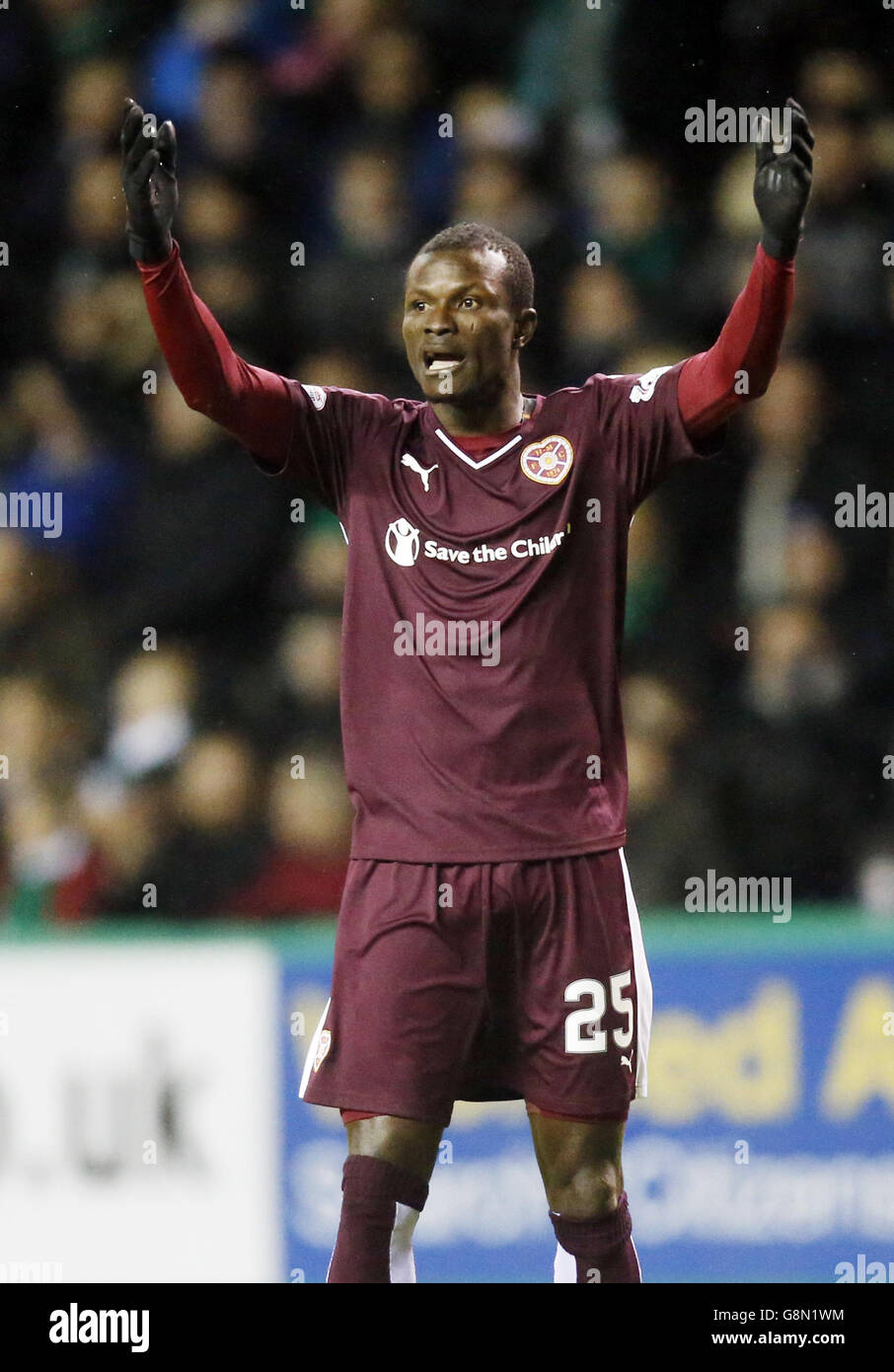Heart of Midlothian's Abiola Dauda reacts after his goal is disallowed ...