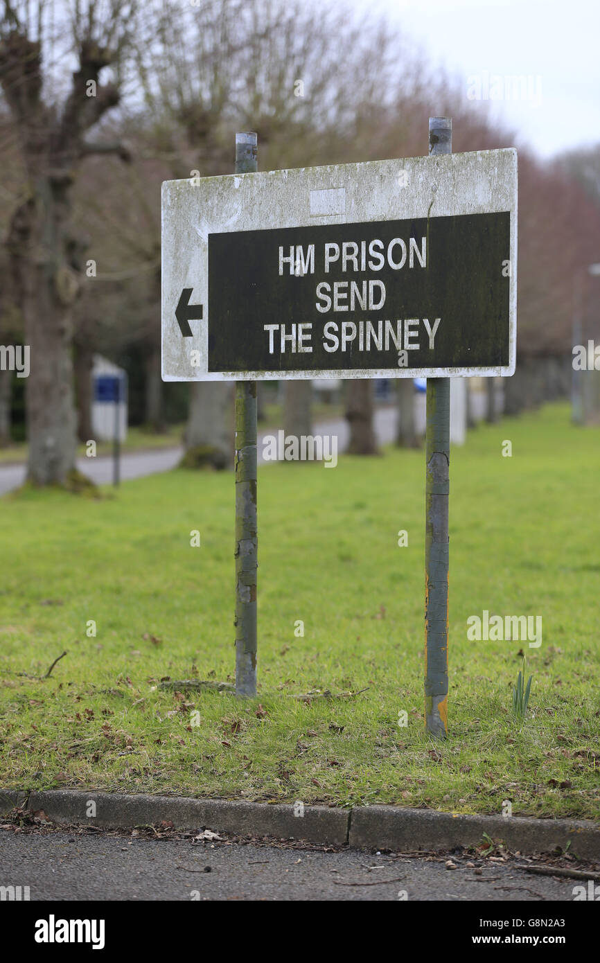 A sign outside HMP Send, a Female Training Prison in Send, Surrey Stock ...