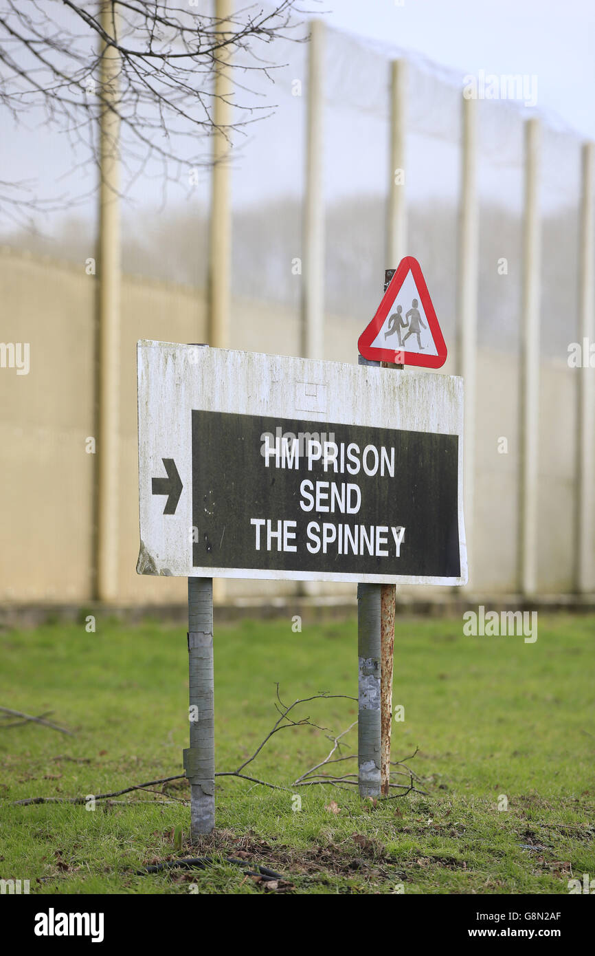 A sign outside HMP Send, a Female Training Prison in Send, Surrey Stock ...