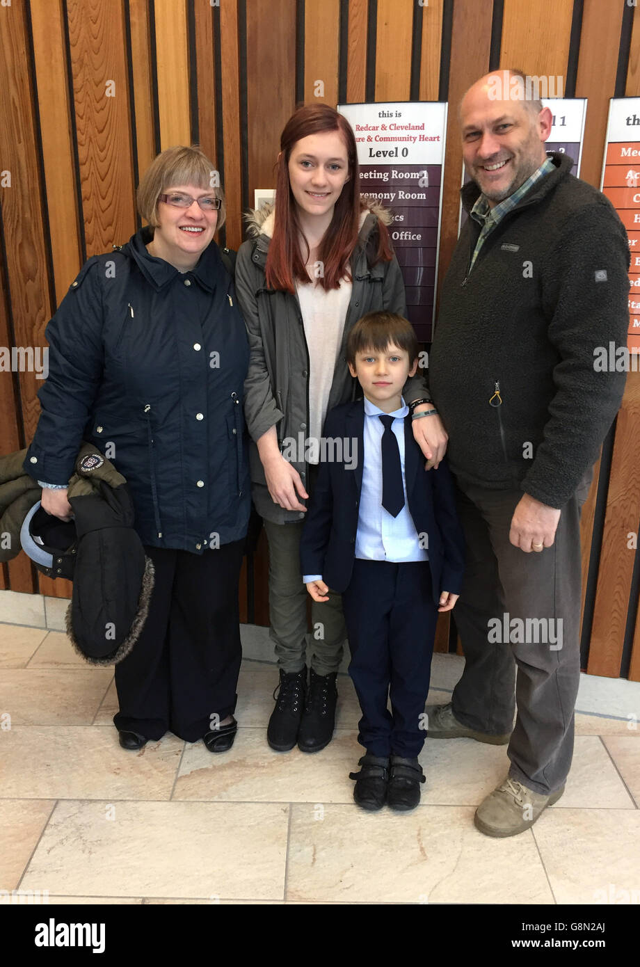 Benjamin with his parents elaine ian sister eve six year old benjamin ...