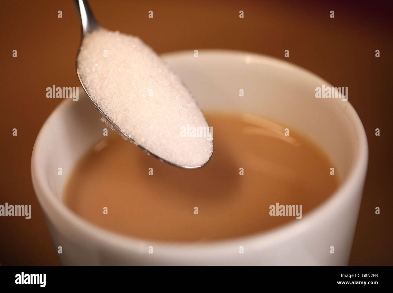 Sugar amounts in high street cafes hot drinks hi-res stock photography ...