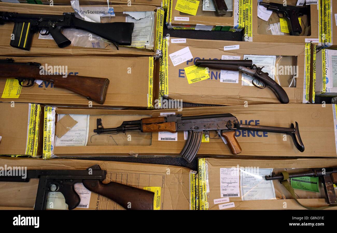 Largest UK firearms haul Stock Photo - Alamy