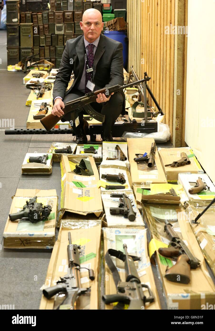 Largest UK firearms haul Stock Photo - Alamy