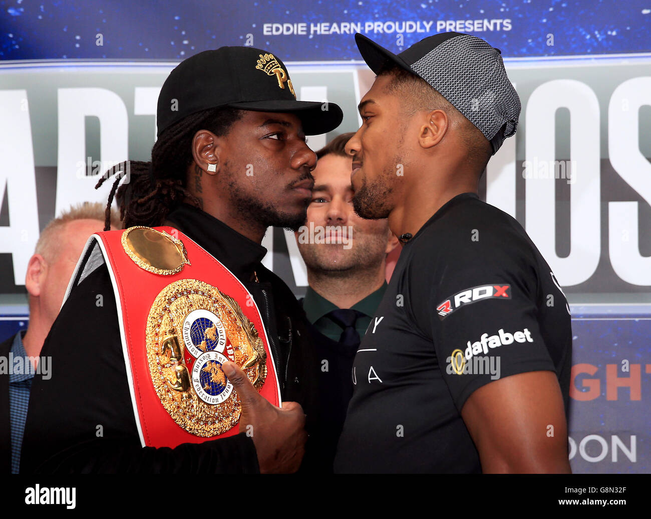 Charles Martin (left) and Anthony Joshua MBE (right) during the press ...