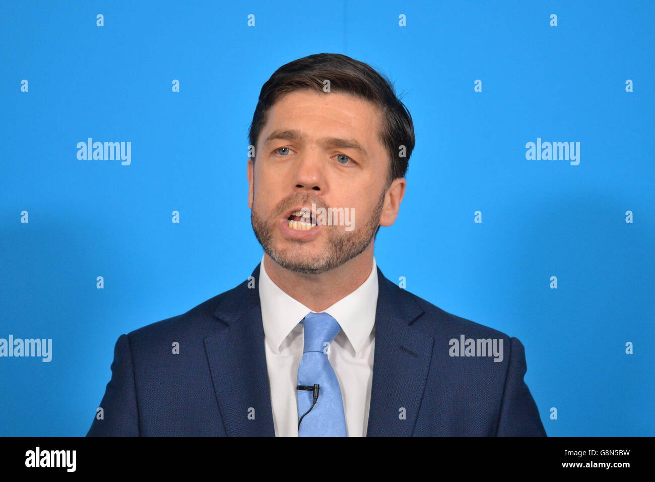 Work and Pensions Secretary Stephen Crabb speaking at the RSA in London ...