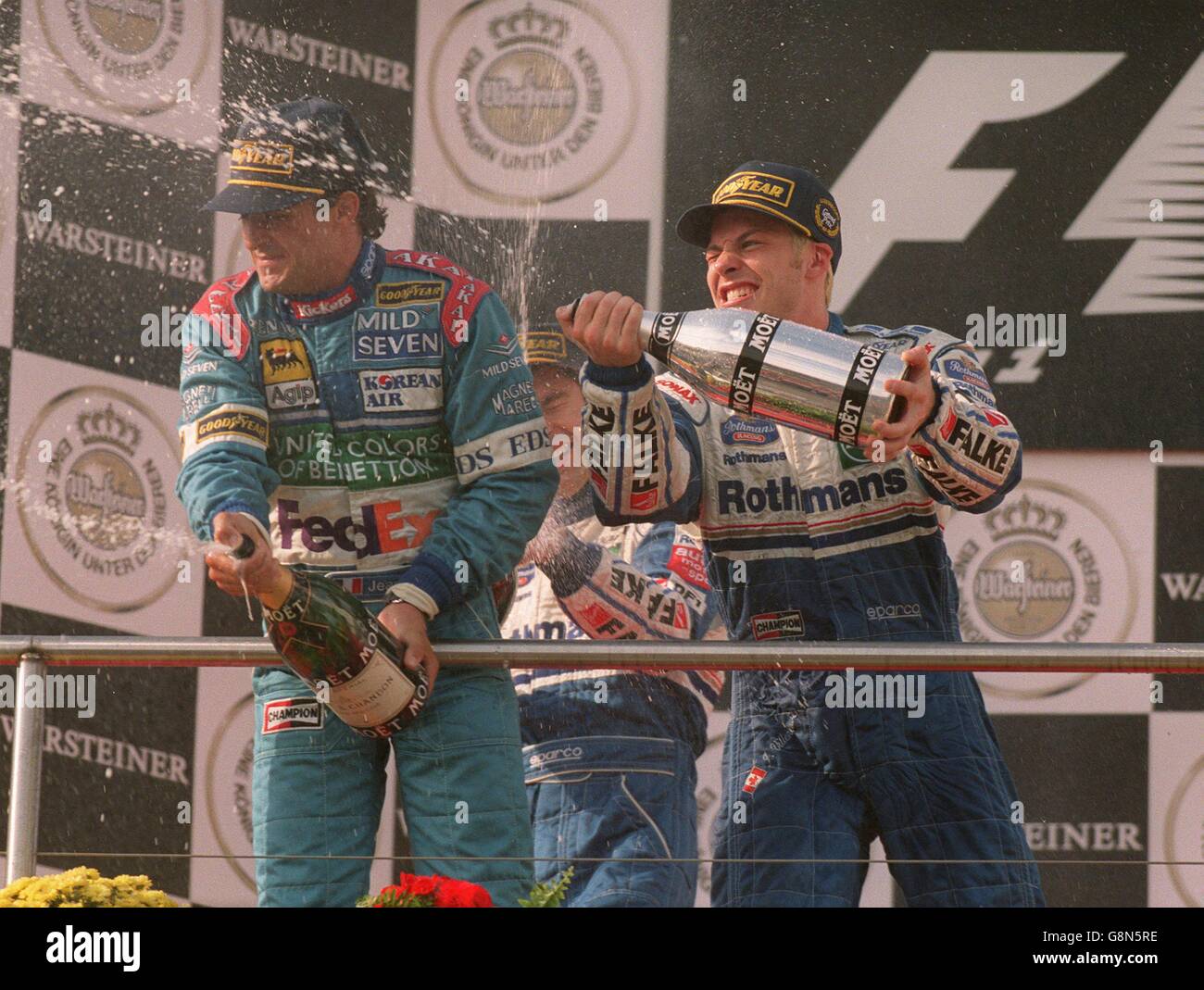 Celebration podium champagne winner f1 hi-res stock photography and ...