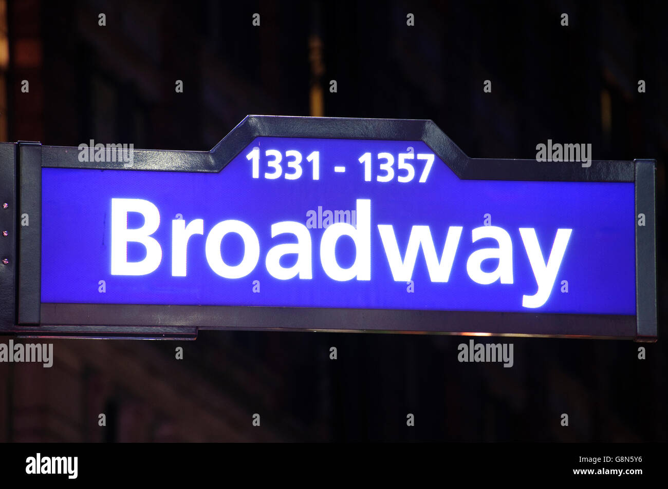 Broadway street sign, Manhattan, New York City, USA Stock Photo - Alamy
