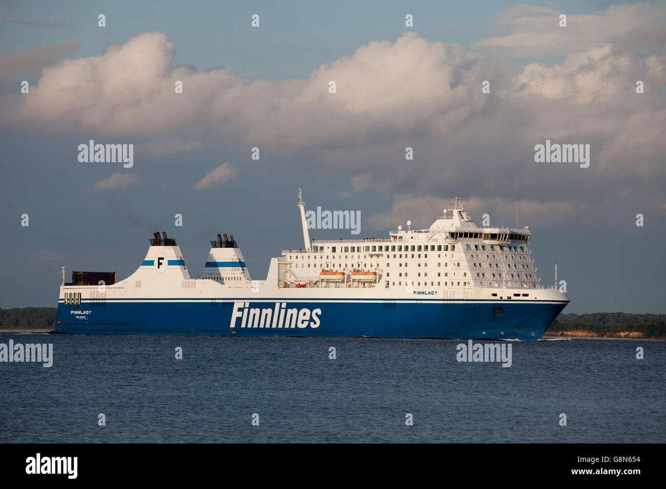 Ferry, Finnlines, Finnlady, Baltic coastal resort of Travemuende ...