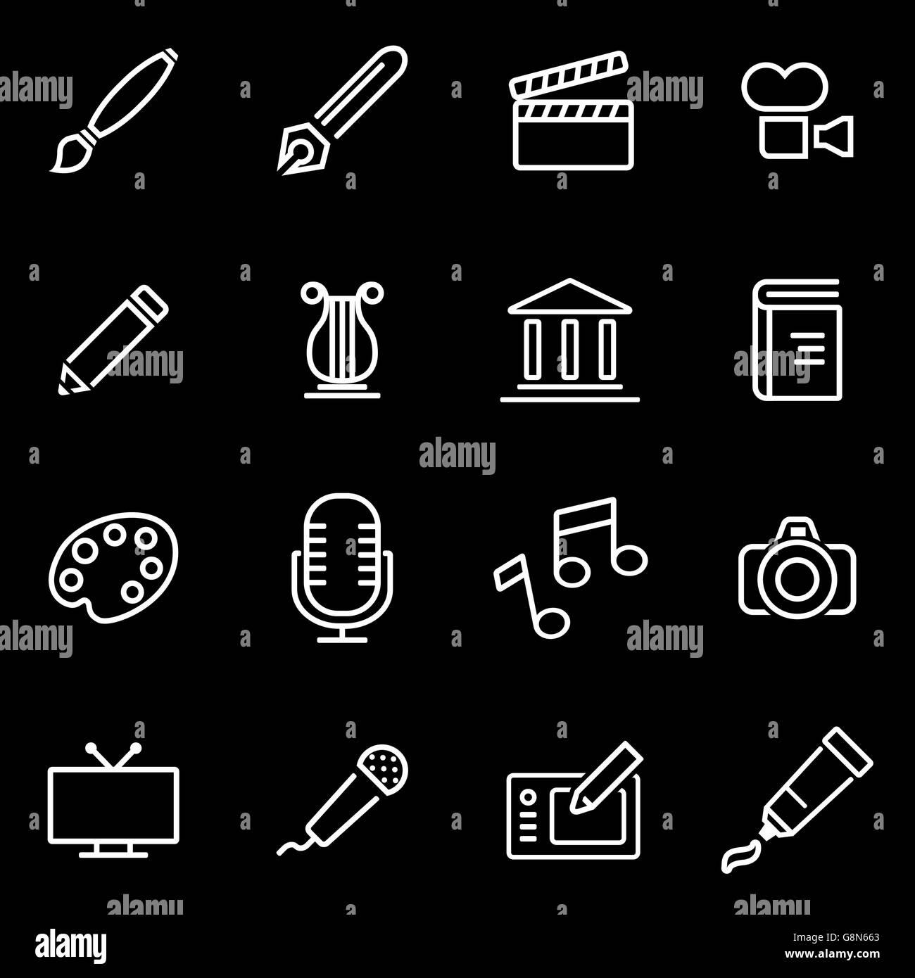 Vector line art icon set Stock Vector Image & Art - Alamy