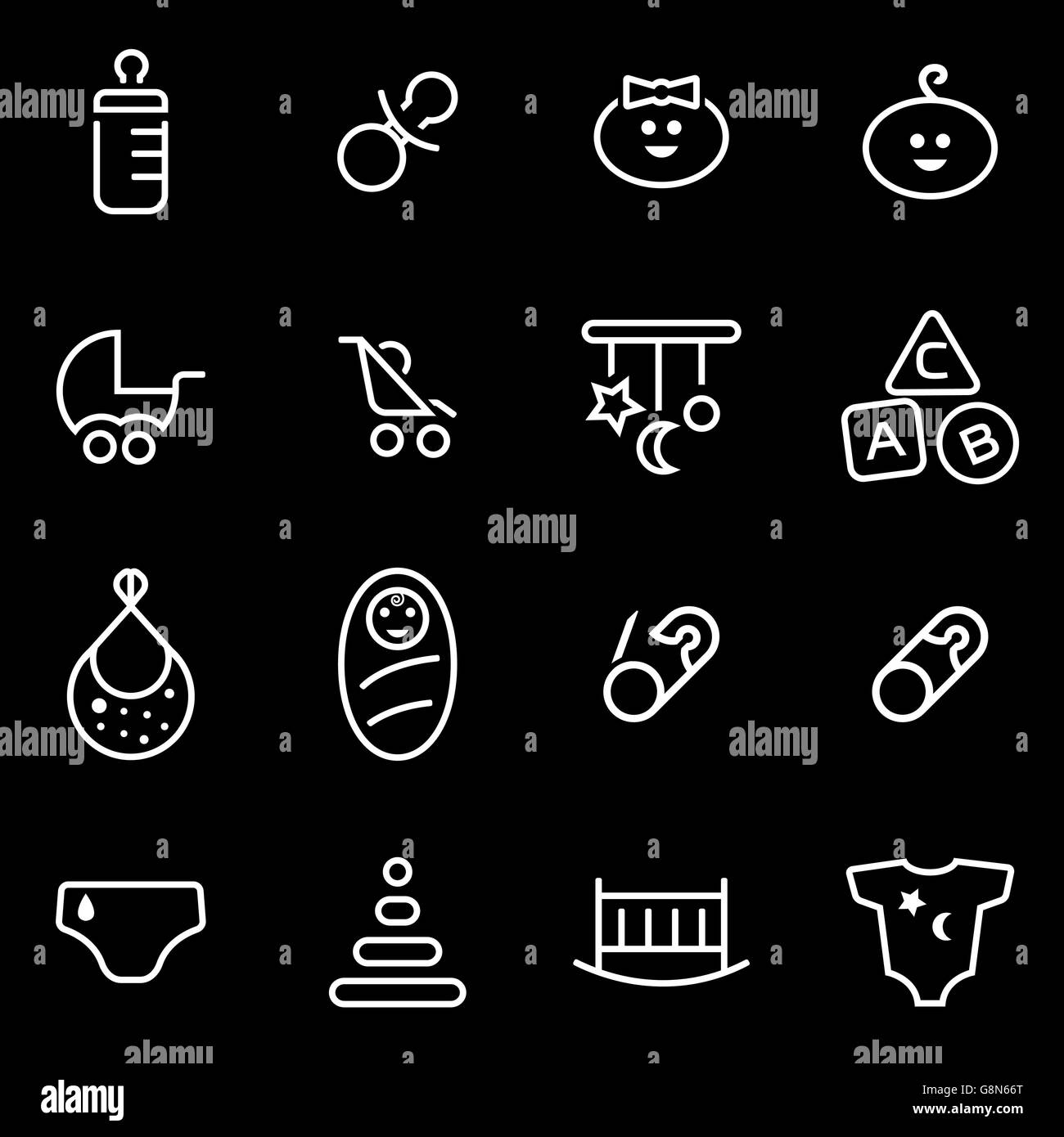 Vector line art icon set Stock Vector Image & Art - Alamy