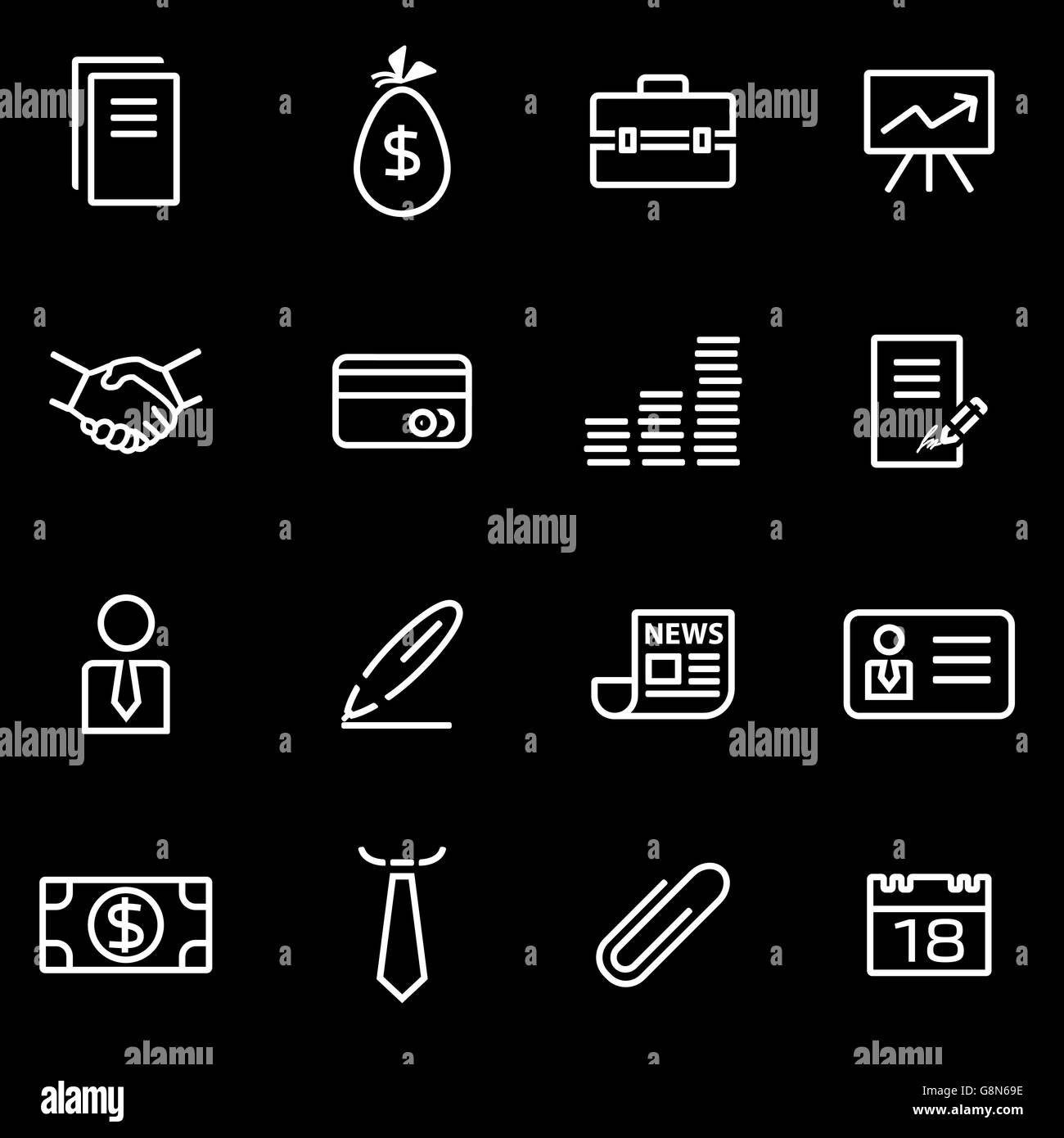 Vector line business icon set Stock Vector Image & Art - Alamy