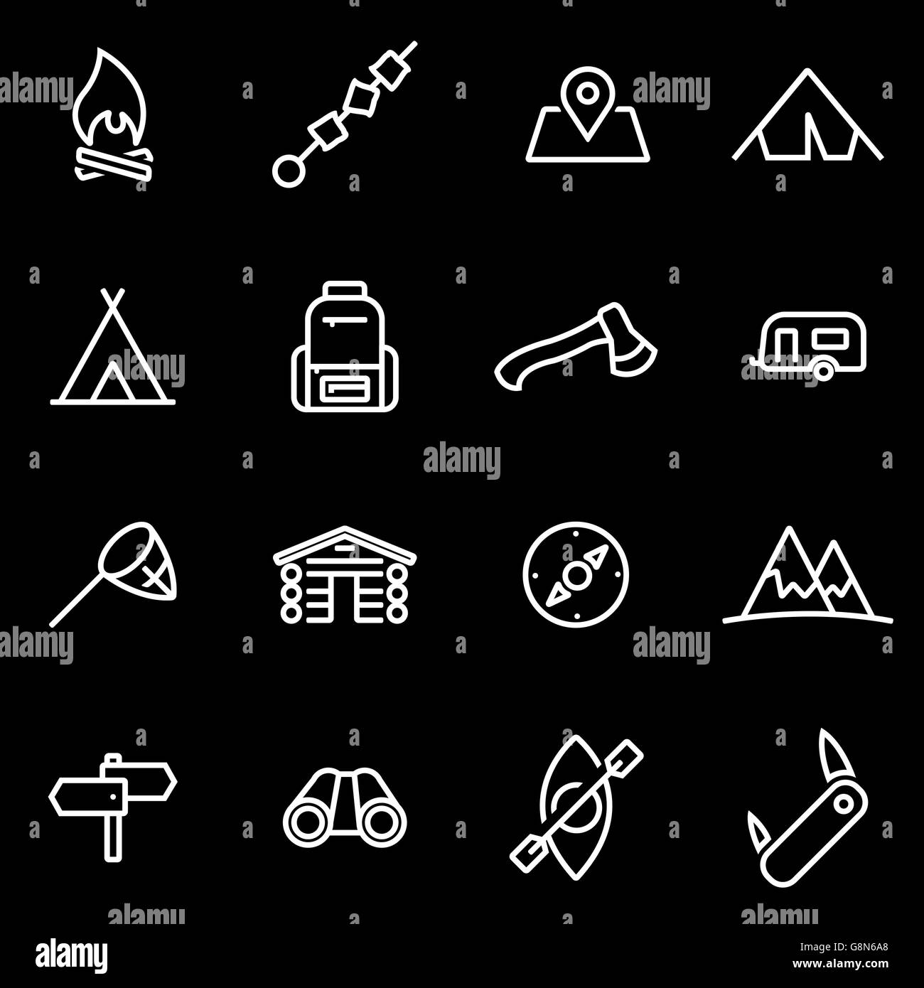 Summer camping tent thin Black and White Stock Photos & Images - Alamy