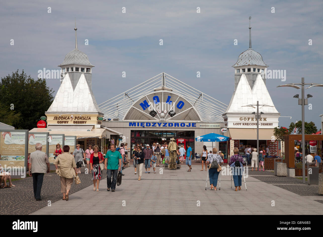 Pier, seaside resort of Międzyzdroje or Misdroy, Wolin Island, Baltic ...