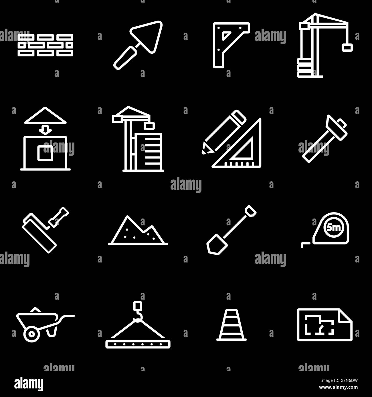 Home construction truck crane Black and White Stock Photos & Images - Alamy