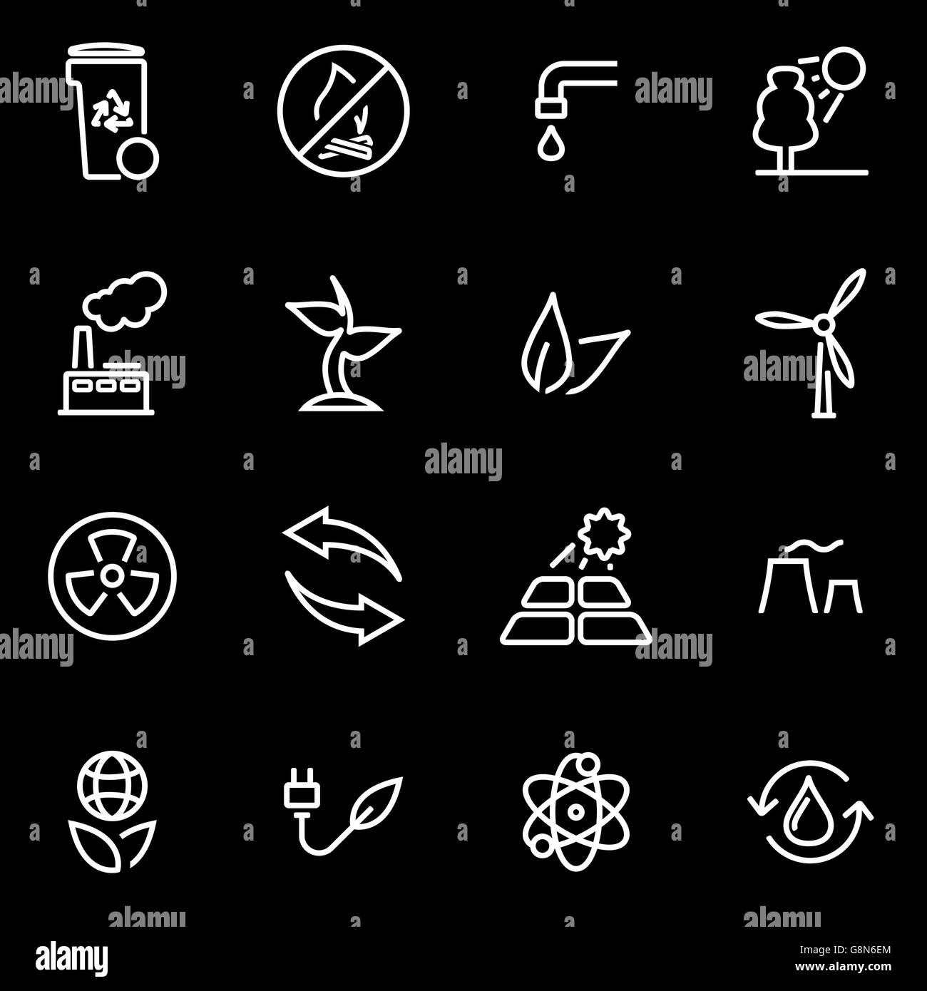 Vector line eco icon set Stock Vector Image & Art - Alamy