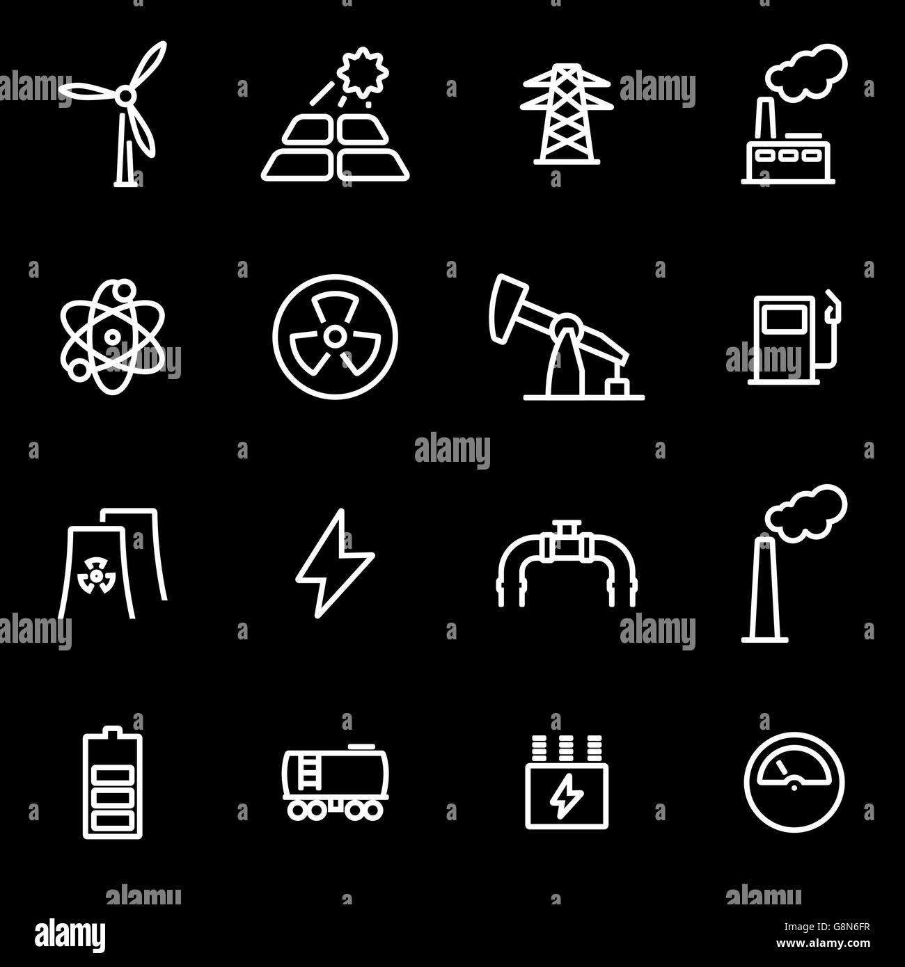 Vector line energetics icon set Stock Vector Image & Art - Alamy