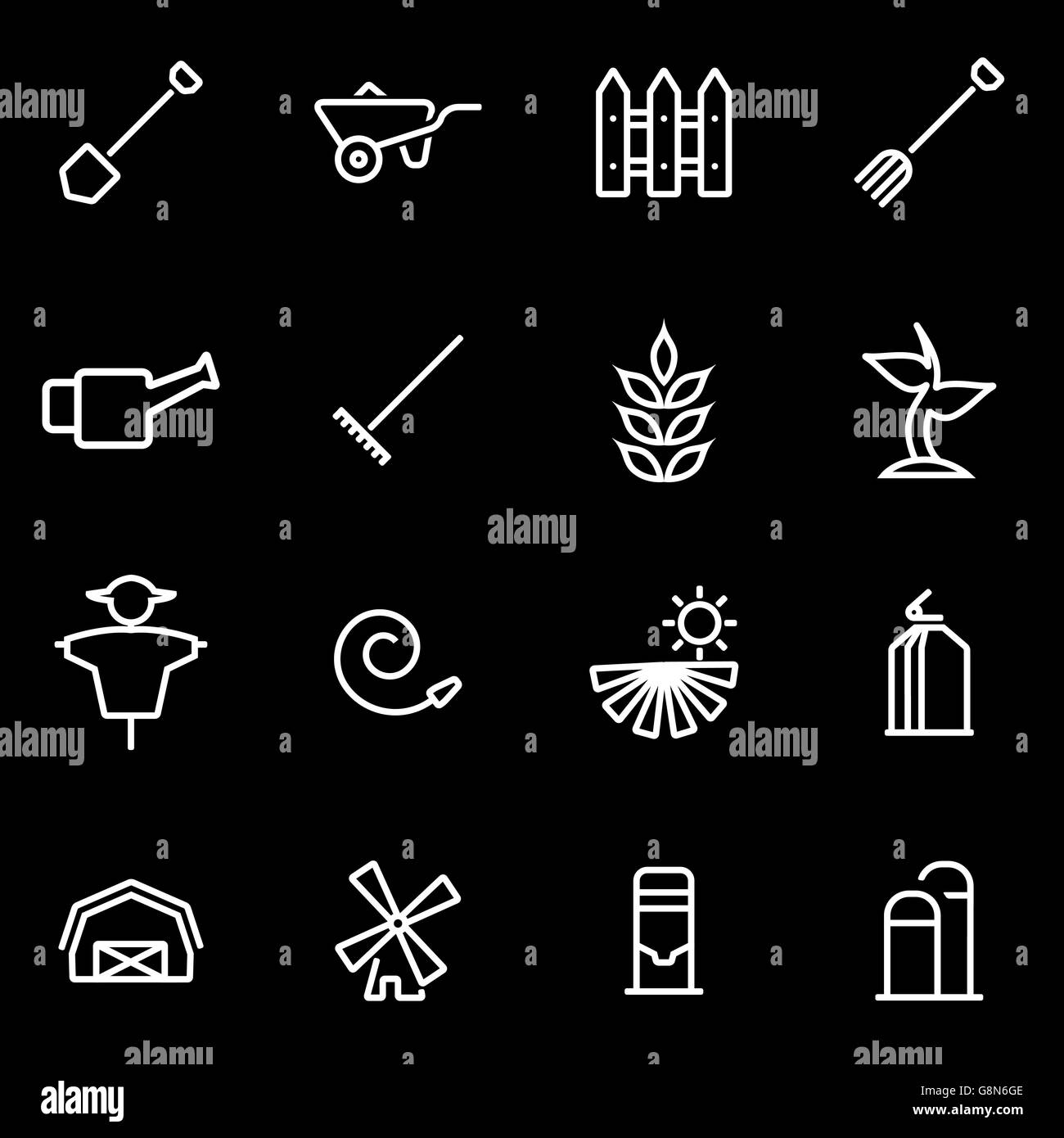 Vector line farming icon set Stock Vector Image & Art - Alamy