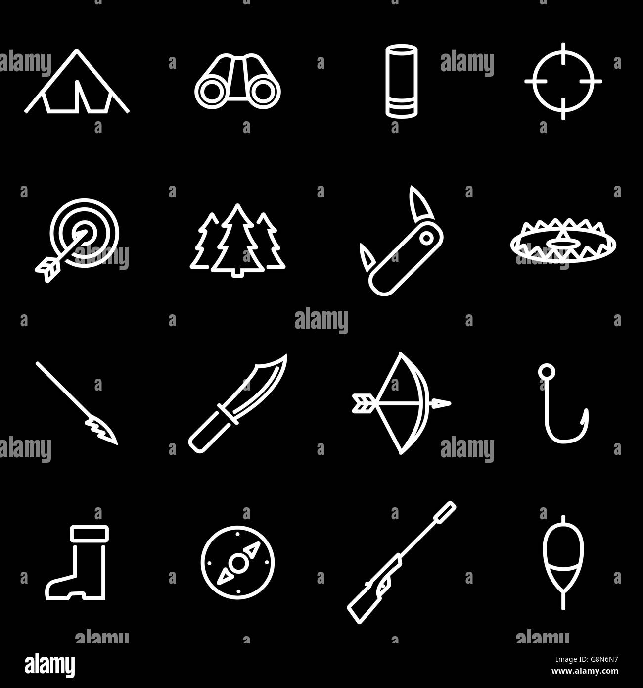 Vector line hunting icon set Stock Vector Image & Art - Alamy