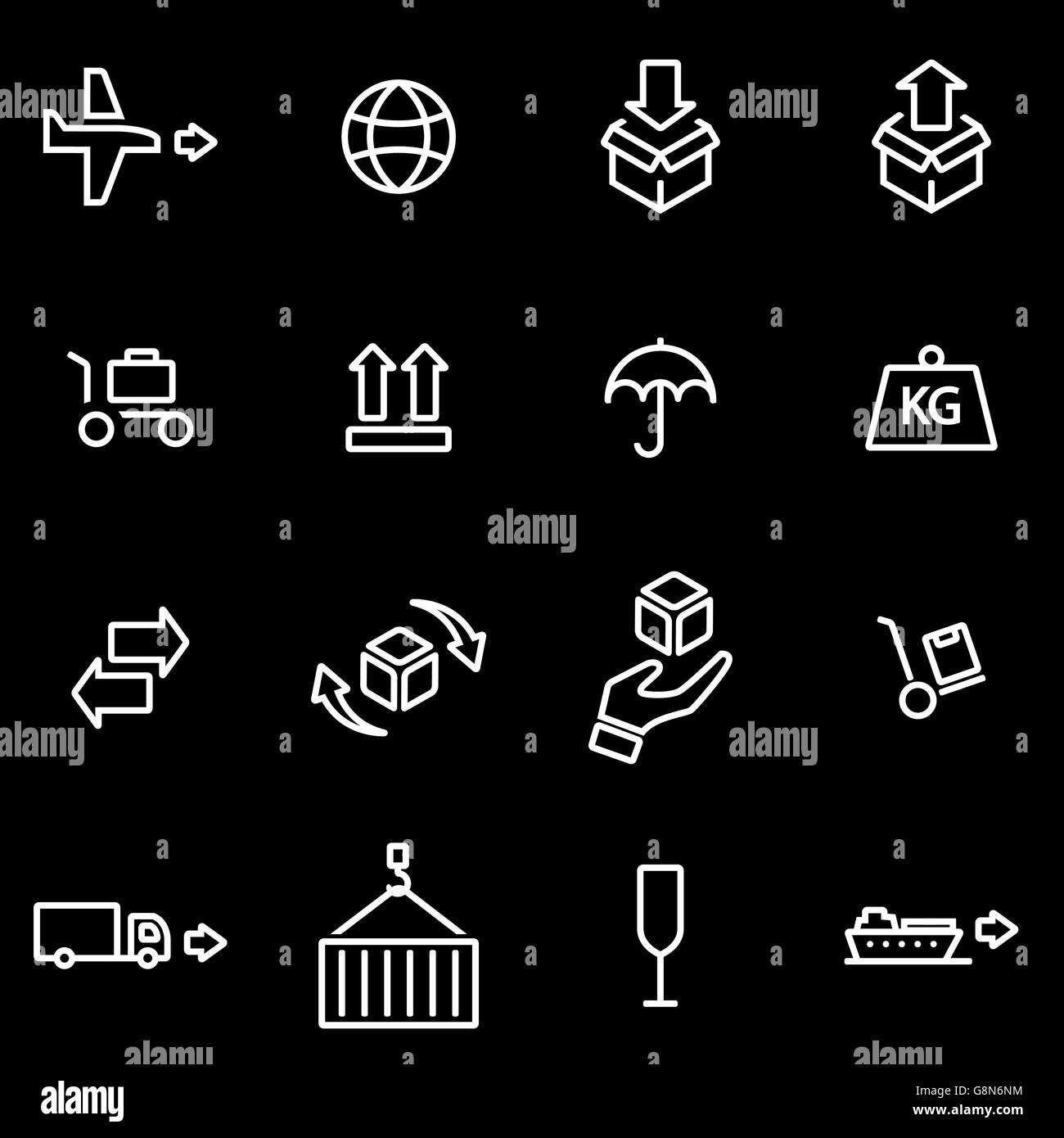 Vector line logistic icon set Stock Vector Image & Art - Alamy