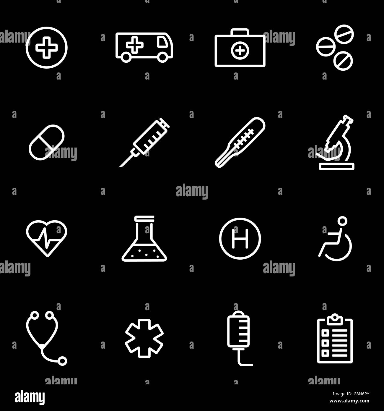 Vector line medical icon set Stock Vector Image & Art - Alamy