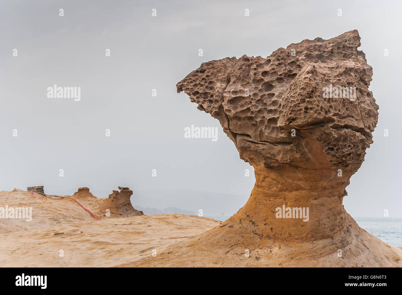 Oddly corroded rock in Yeliu, Taiwan Stock Photo - Alamy
