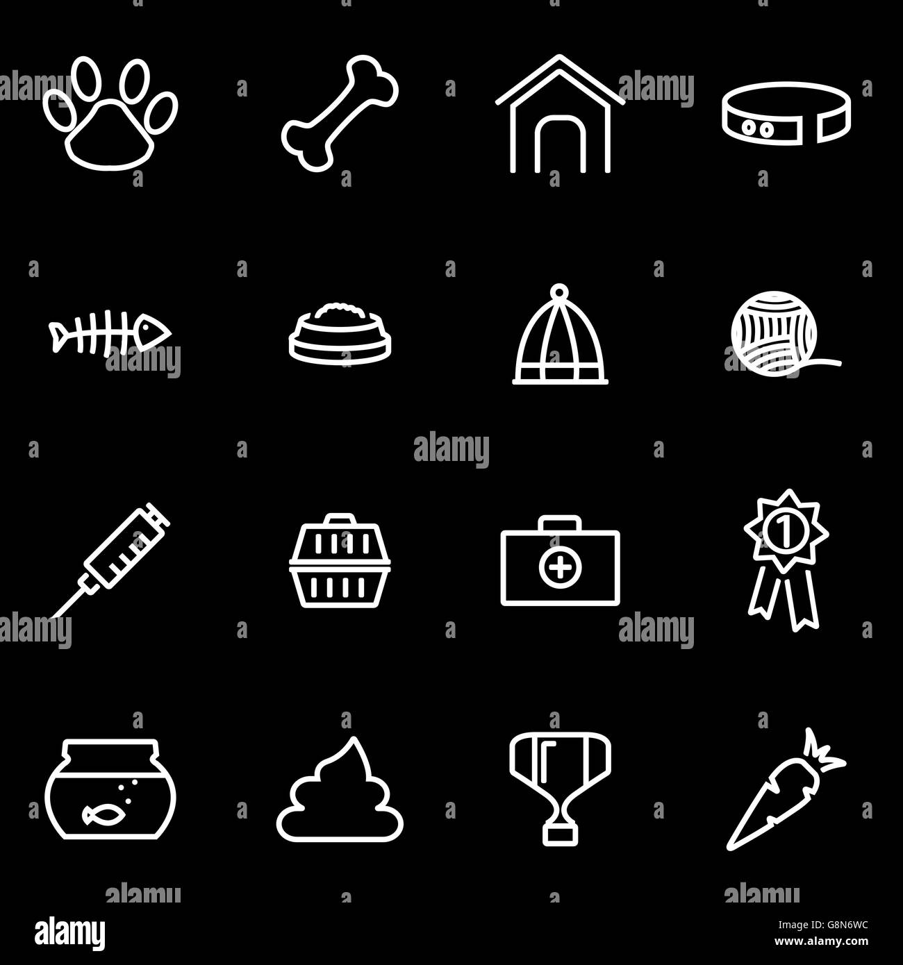 Vector line pet icon set Stock Vector Image & Art - Alamy