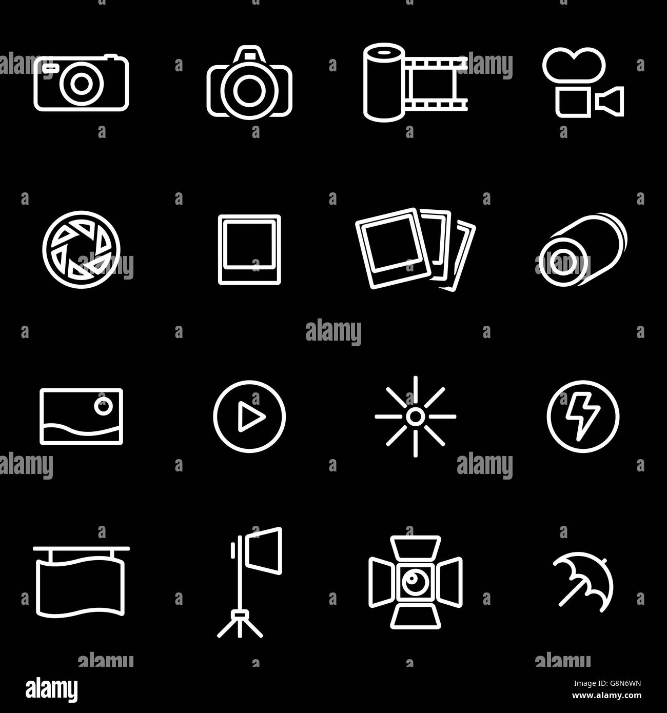 Vector line photo icon set Stock Vector Image & Art - Alamy