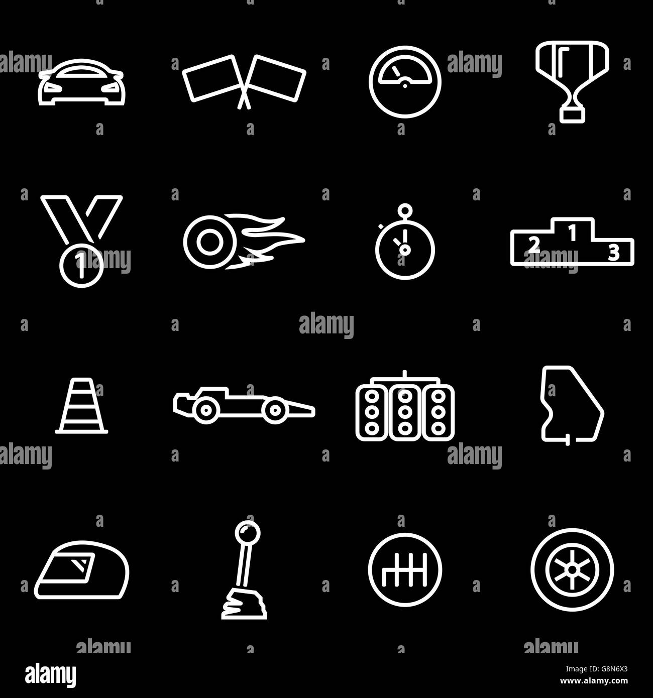 Vector line racing icon set Stock Vector Image & Art - Alamy