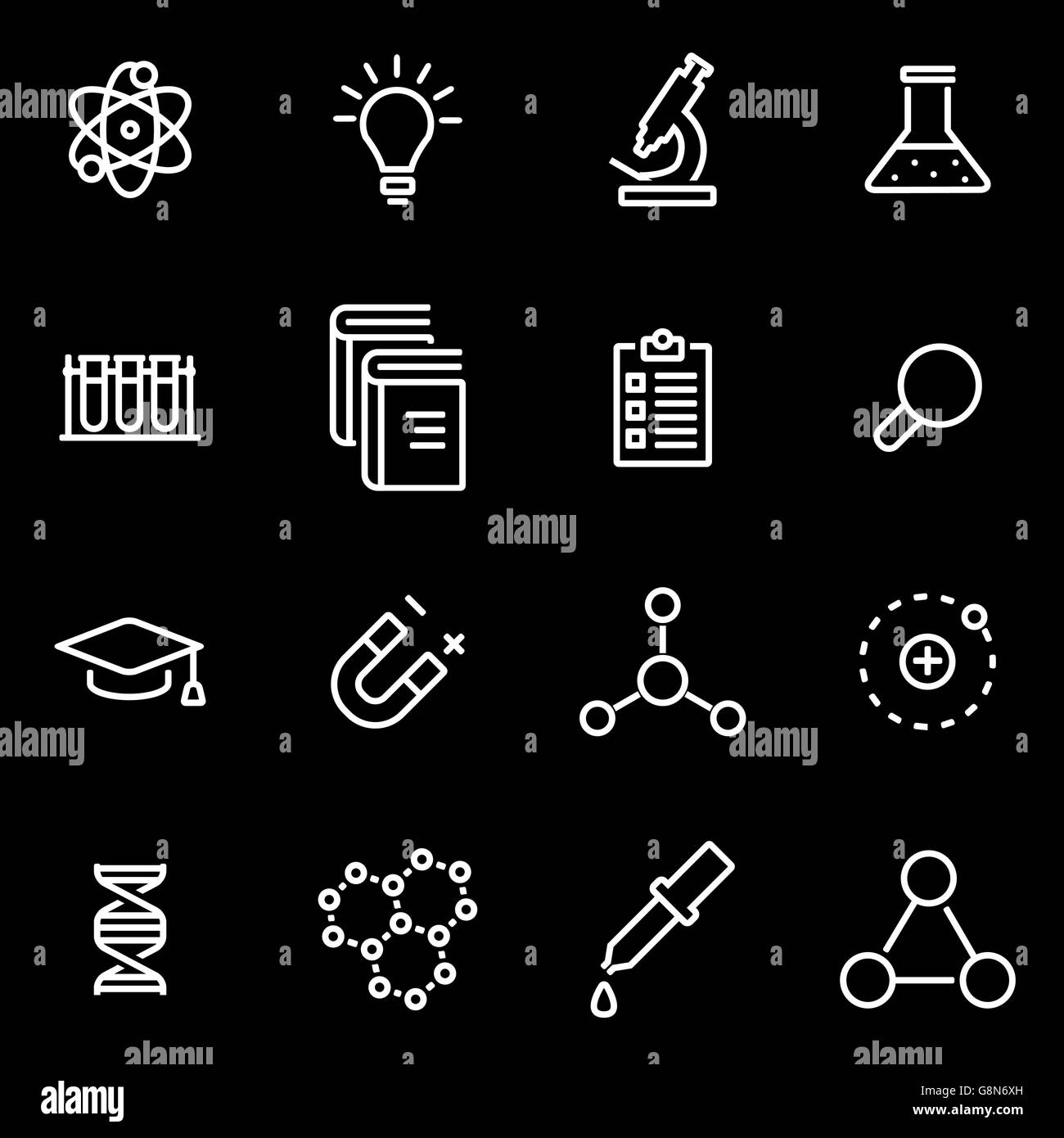 Vector line science icon set Stock Vector Image & Art - Alamy