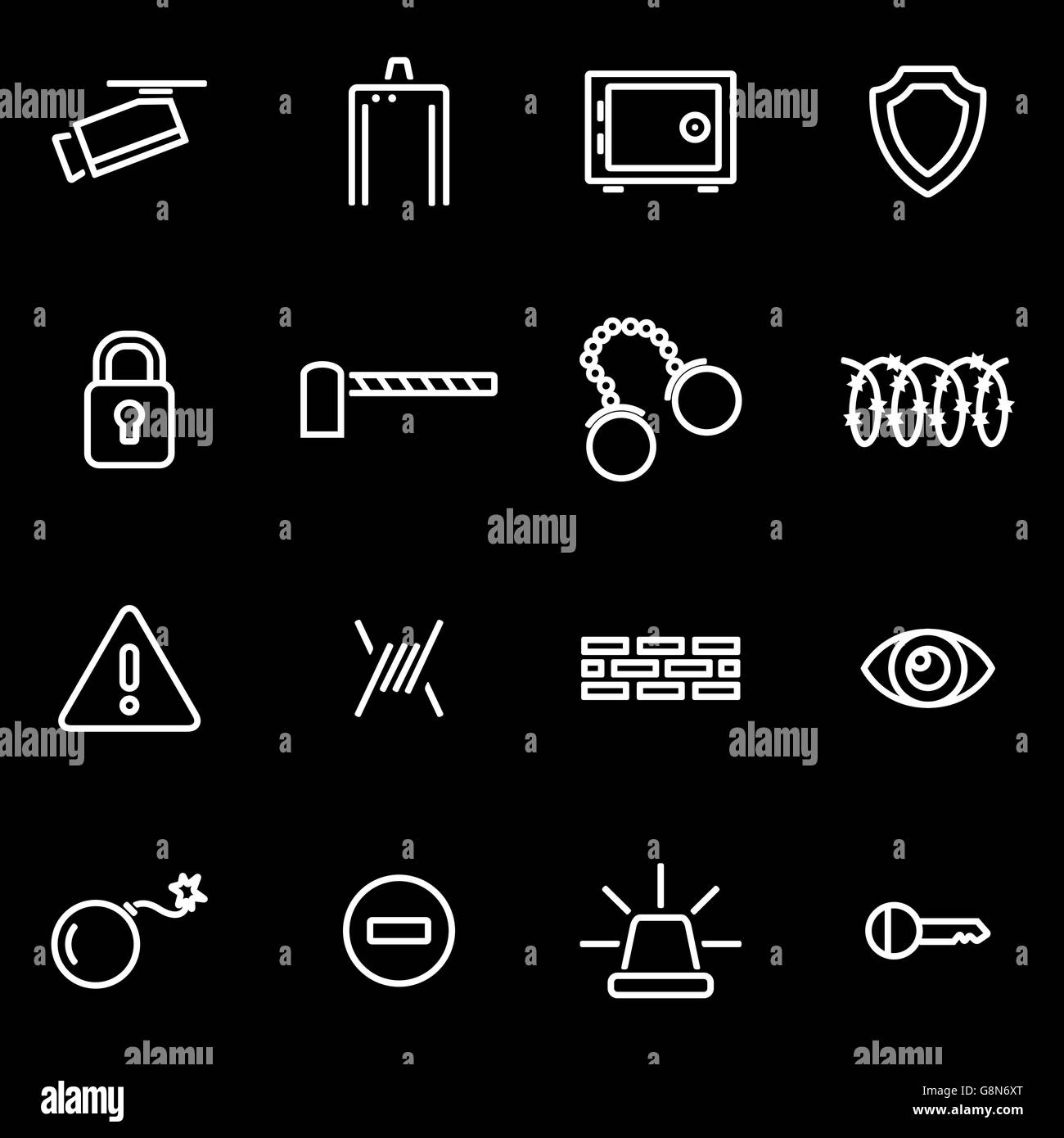 Security camera icon thin Black and White Stock Photos & Images - Alamy